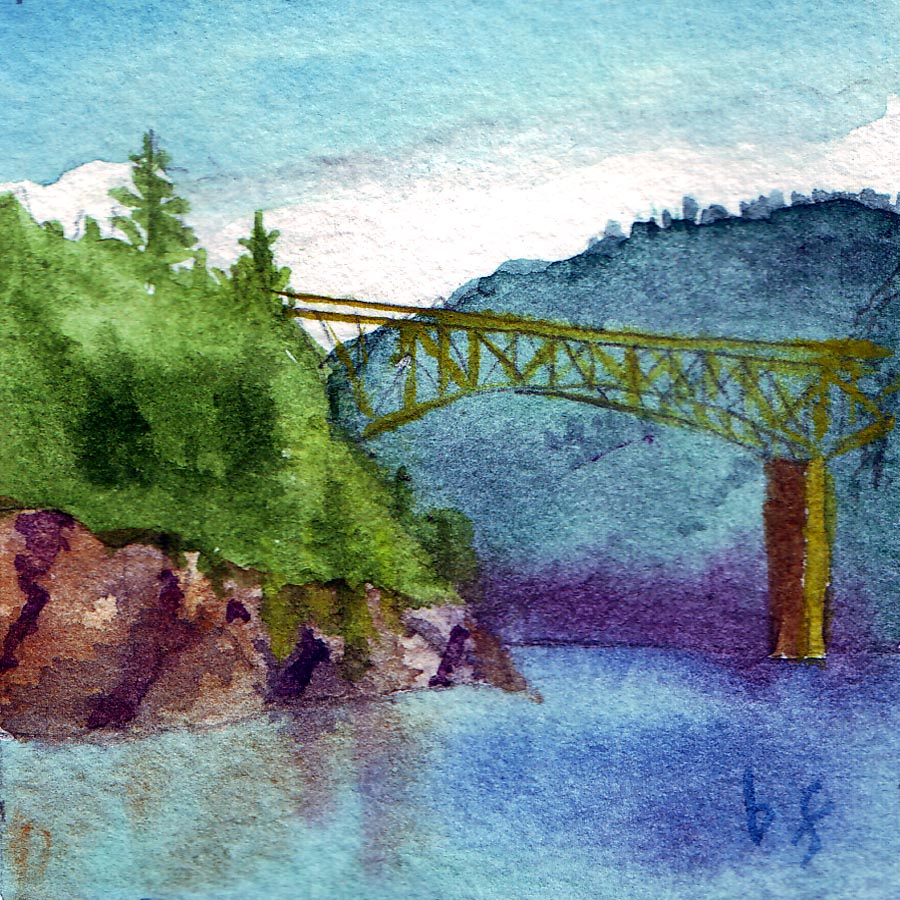 Deception Pass Bridge - Painting by Forrest Gallery
