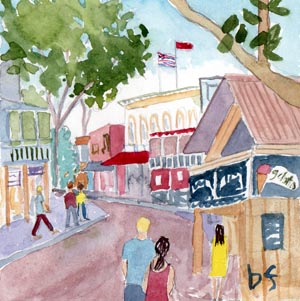Front Street, Lahaina - Painting by Forrest Gallery